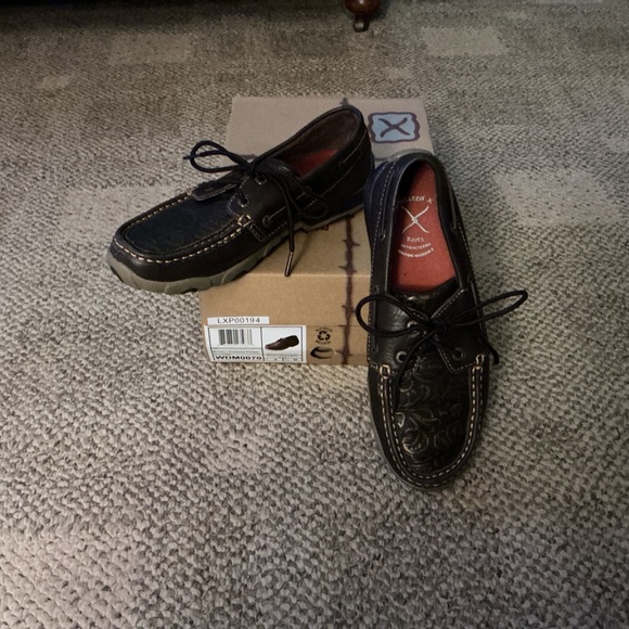 Twisted X | Shoes | Twisted X Brown Leather Embossed Drive Mocs | Poshmark